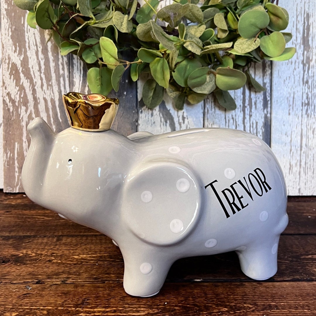 Large Personalized Elephant Bank Elephant Piggy Bank Banks - Etsy