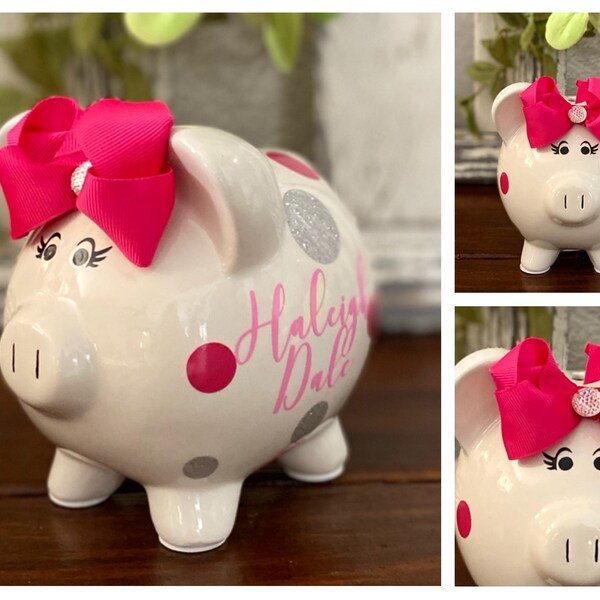 Girly Piggy Bank - Etsy
