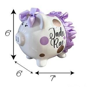 Personalized Light Pink Piggy Bank,polka Dot Piggy Bank, Banks for ...