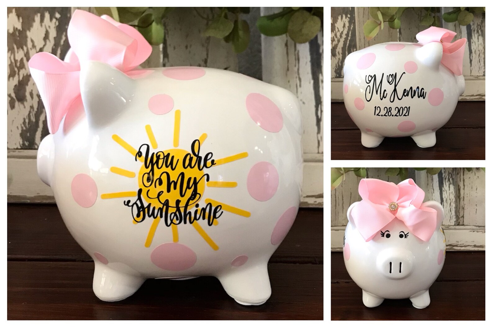Large Custom Piggy Bank for Girls You Are My Sunshine Piggy - Etsy