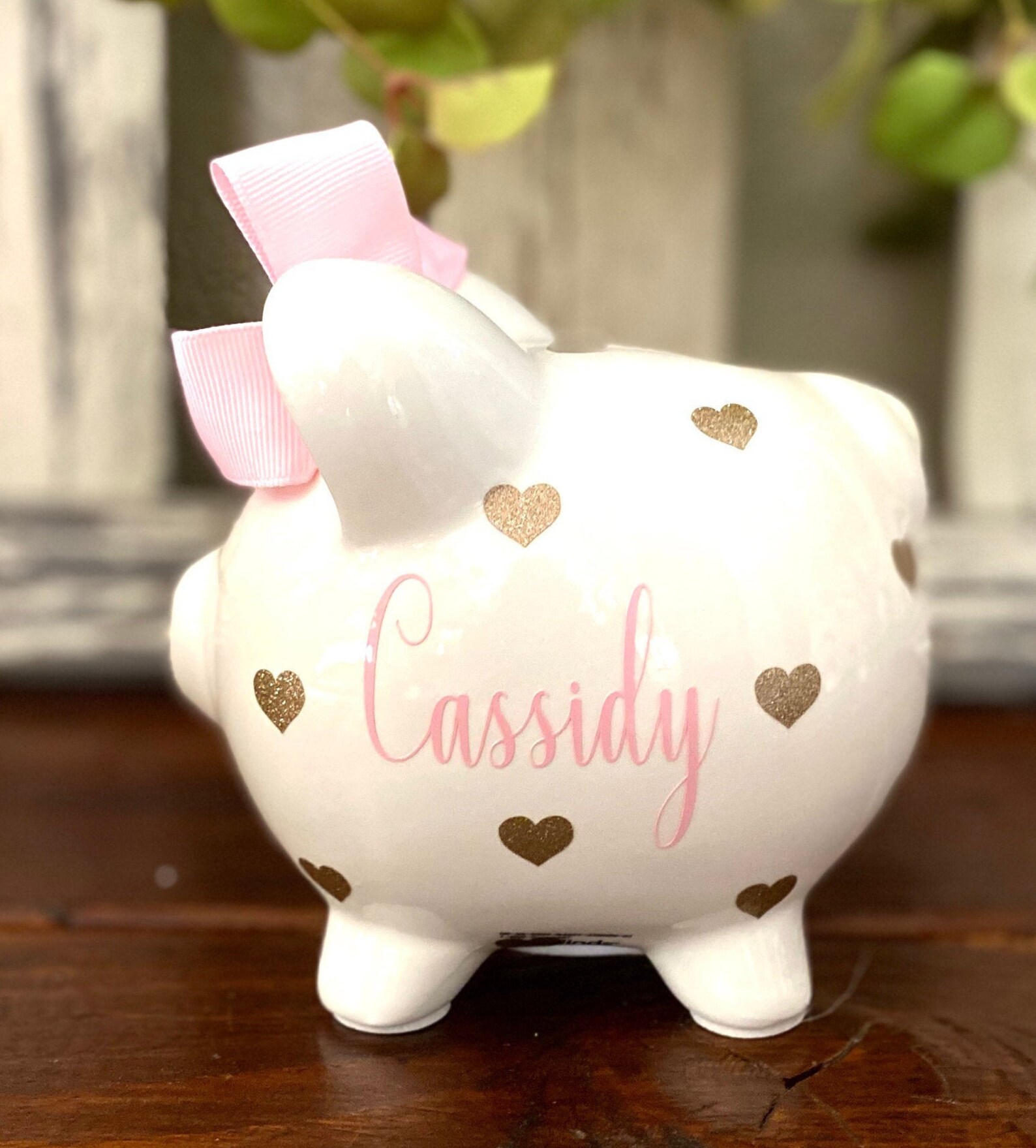 Personalized Heart Light Pink Banks for Girls Girl Bank - Etsy