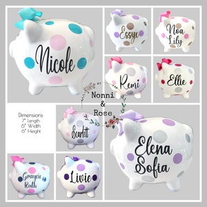 Personalized Large Pink and Glitter Gold Polka Piggy Bank,piggy Banks ...