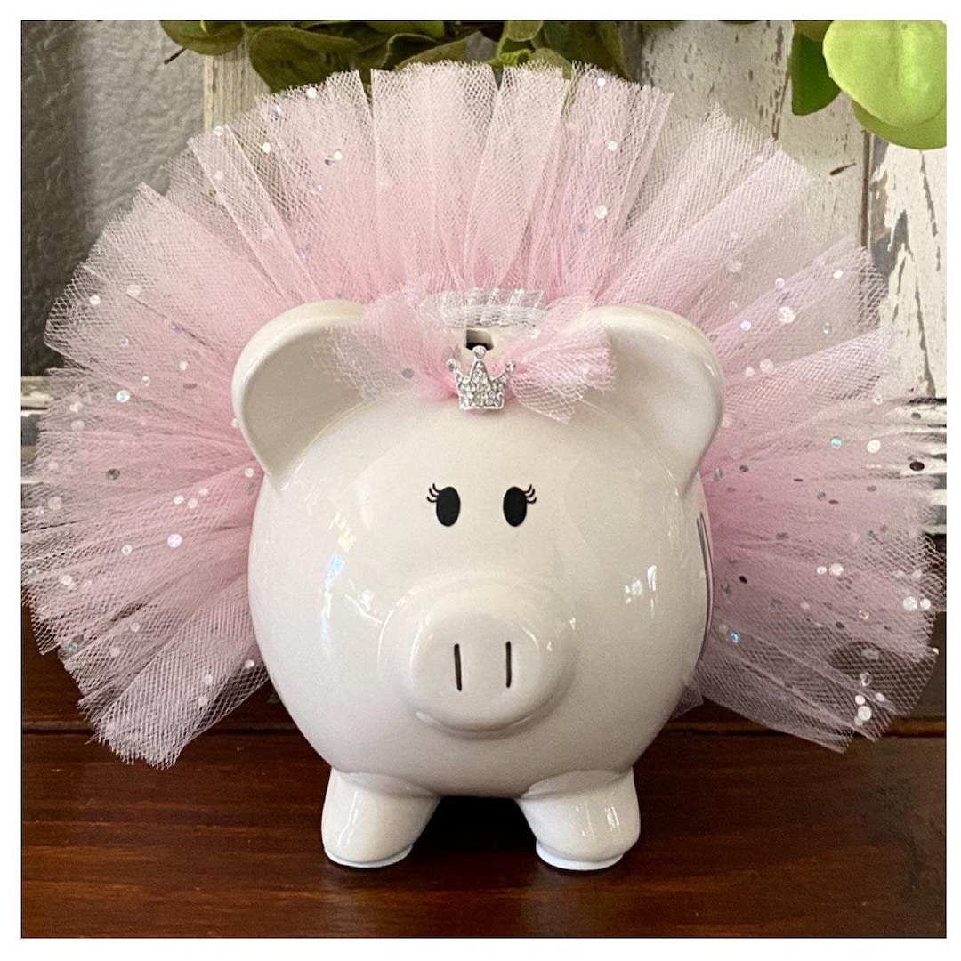 Personalized Light Pink Piggy Bank,pink Tutu,piggy Banks for Girls ...