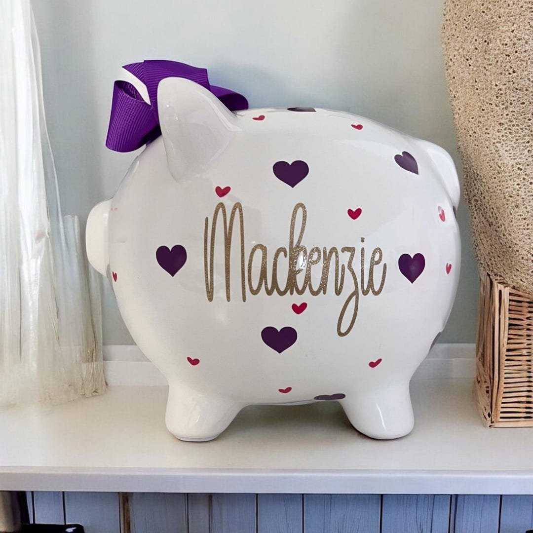Personalized Large Heart Piggy Banks for Girls, Piggy Bank, Piggy Banks ...