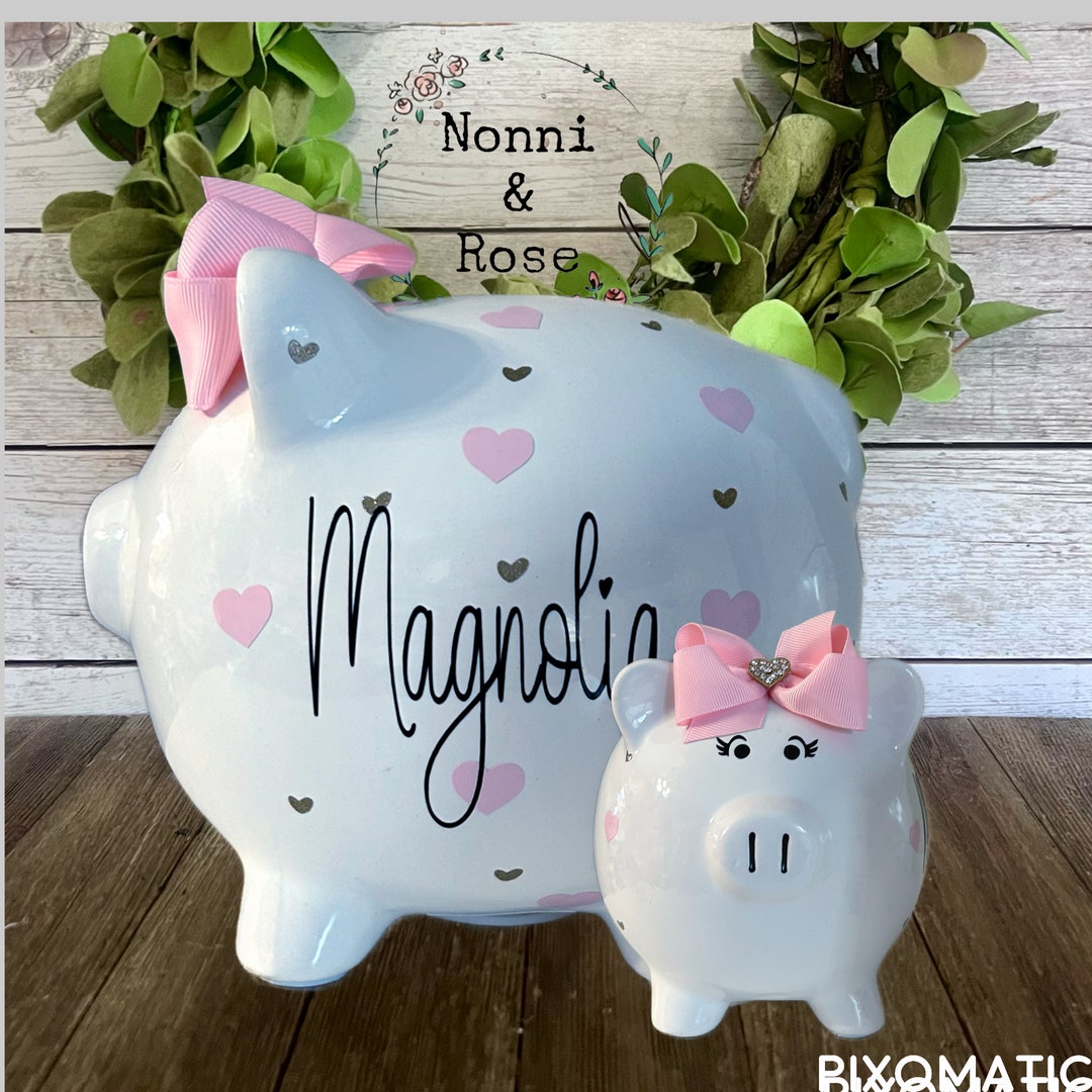 Personalized Large Heart Piggy Banks for Girls, Piggy Bank, Piggy Banks ...