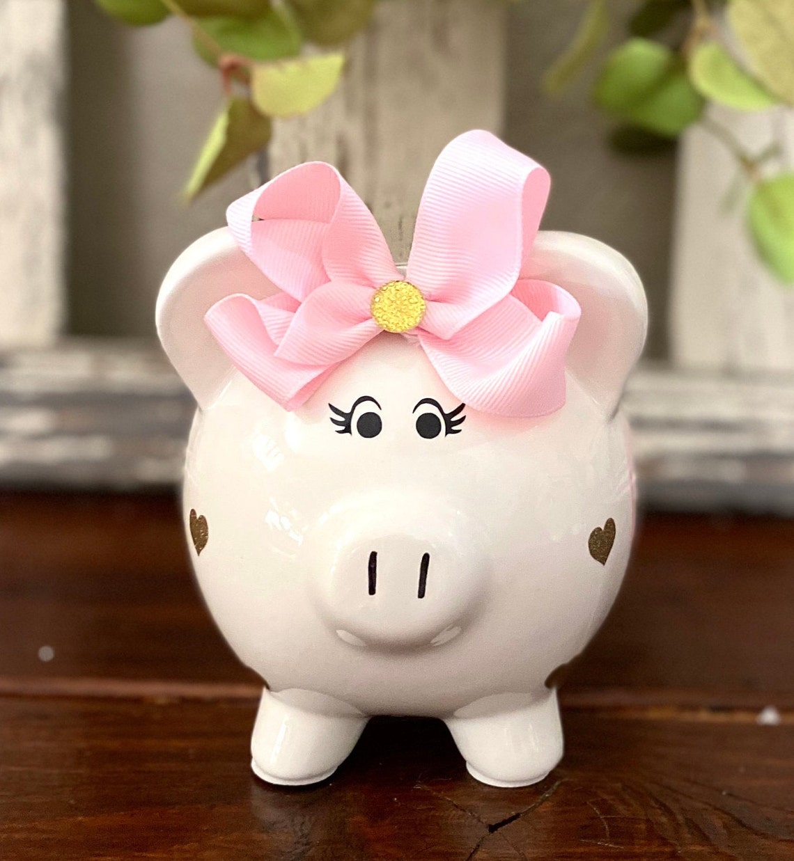 Personalized Heart Light Pink Banks for Girls Girl Bank - Etsy