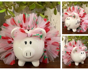 Strawberry Piggy Bank - Etsy
