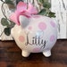 Personalized Large Light Pink Polka Dot Piggy Bank Piggy - Etsy