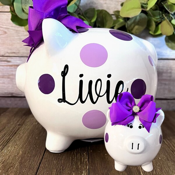 Polka Dot Piggy Bank - Etsy