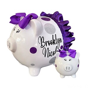 Personalized Light Pink Piggy Bank,polka Dot Piggy Bank, Banks for ...