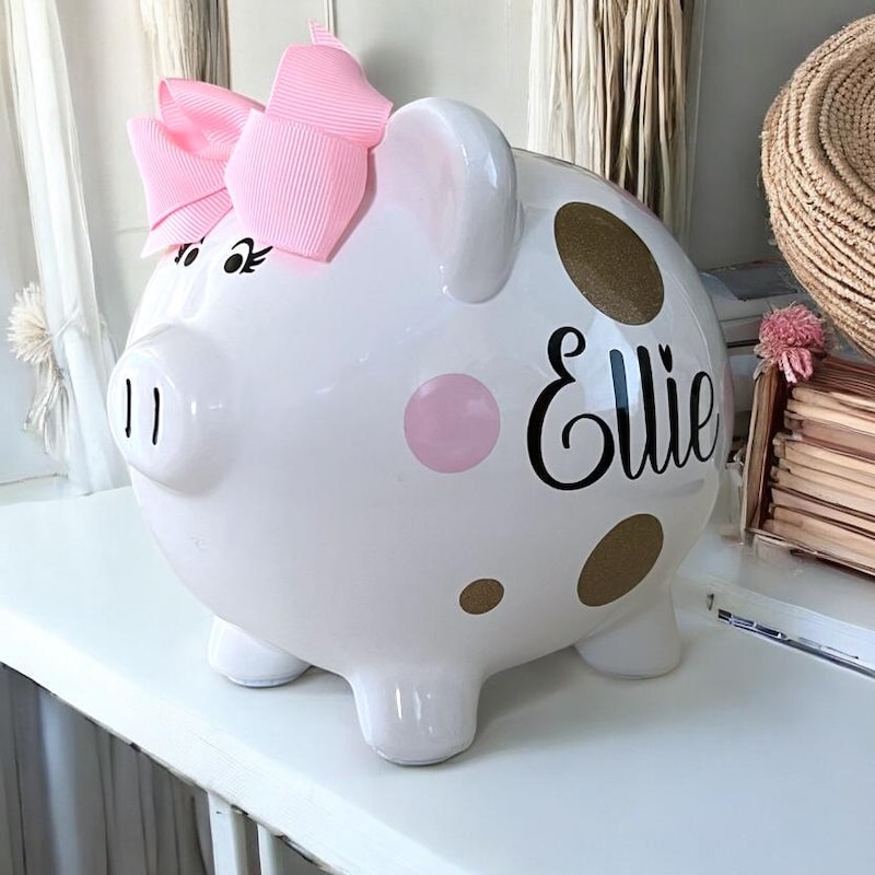 Large Ceramic Pig Bank - Etsy