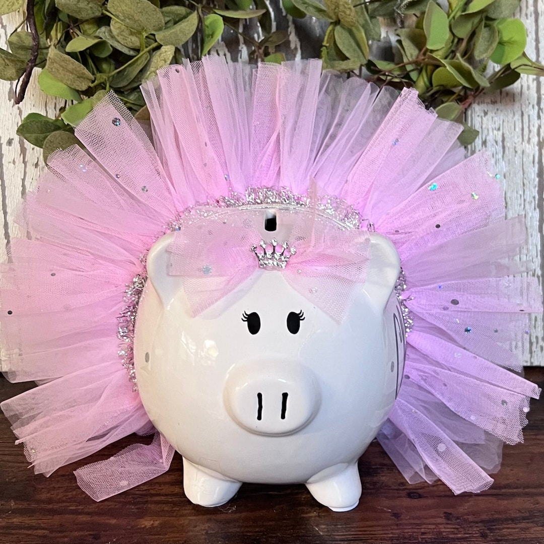 Large Personalized Light Pink Piggy Bank, Piggy Banks for Girls,dancer ...