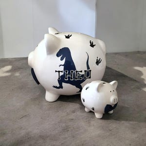 Dinosaur Piggy Banks for Boys Personalized, Piggy Banks for Boys ...