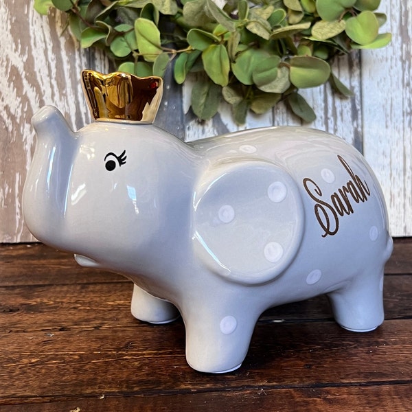 Large Elephant Piggy Bank - Etsy
