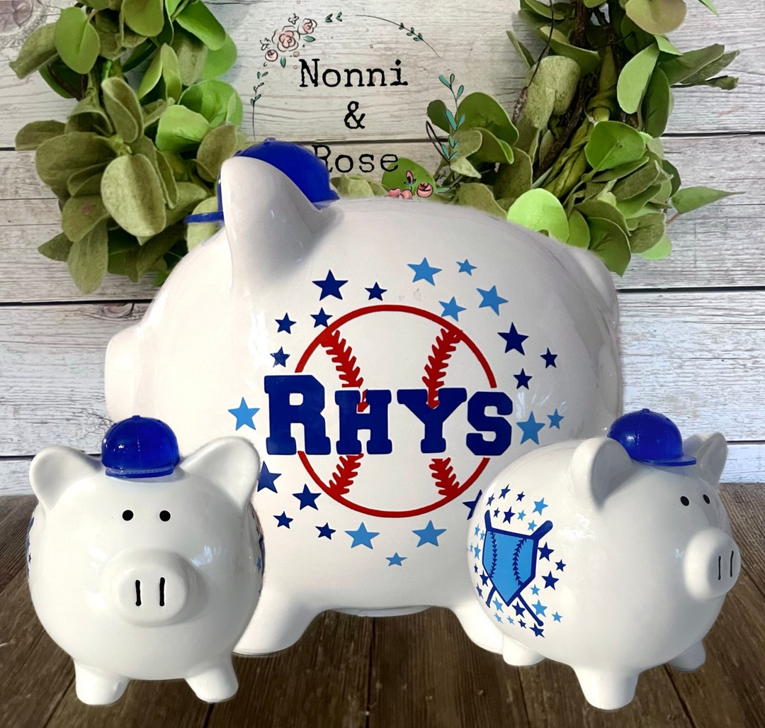 Personalized Large Baseball Piggy Banks for Boys, Piggy Bank, Sports ...
