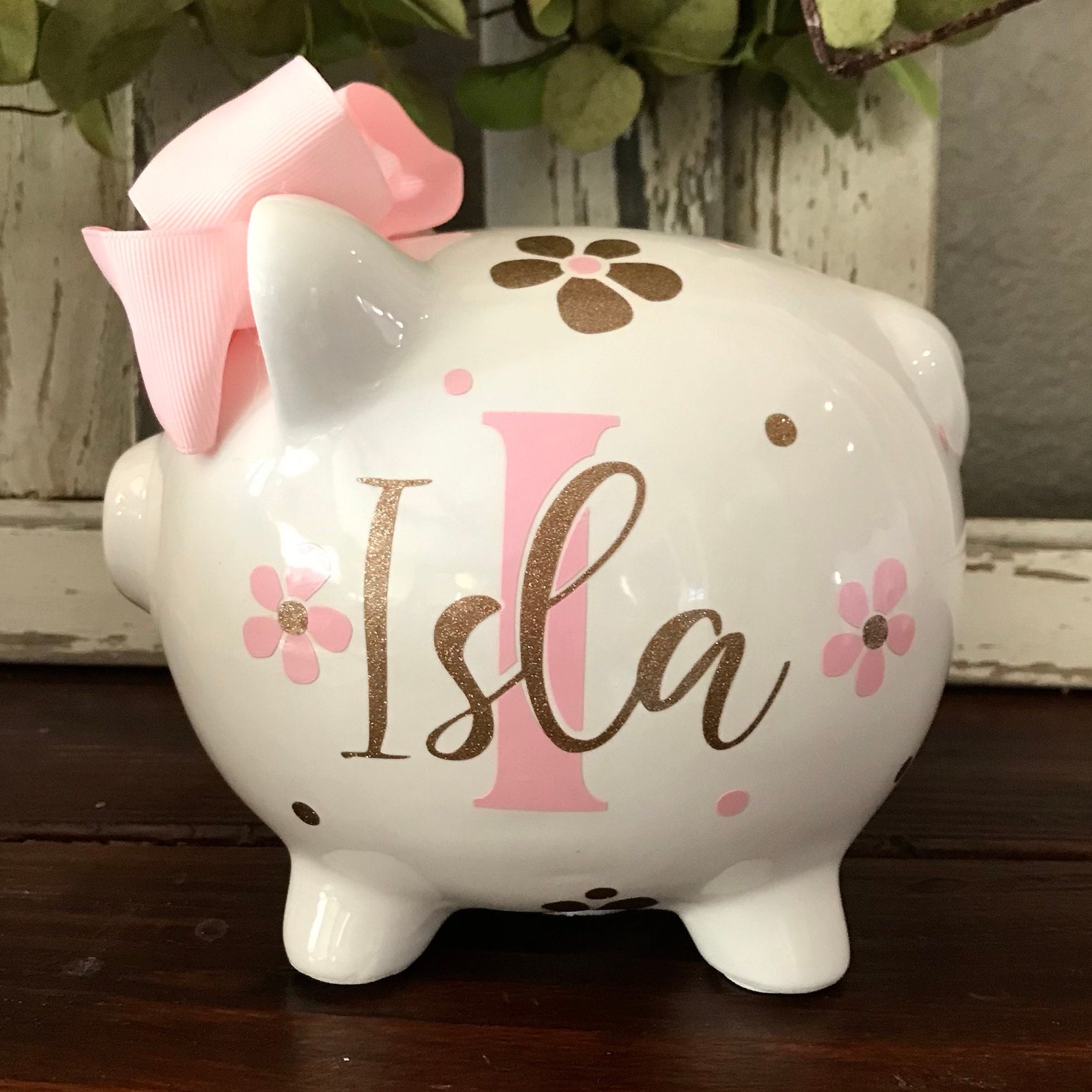 Personalized Flower Piggy Banks for Girls Banks for Girls | Etsy