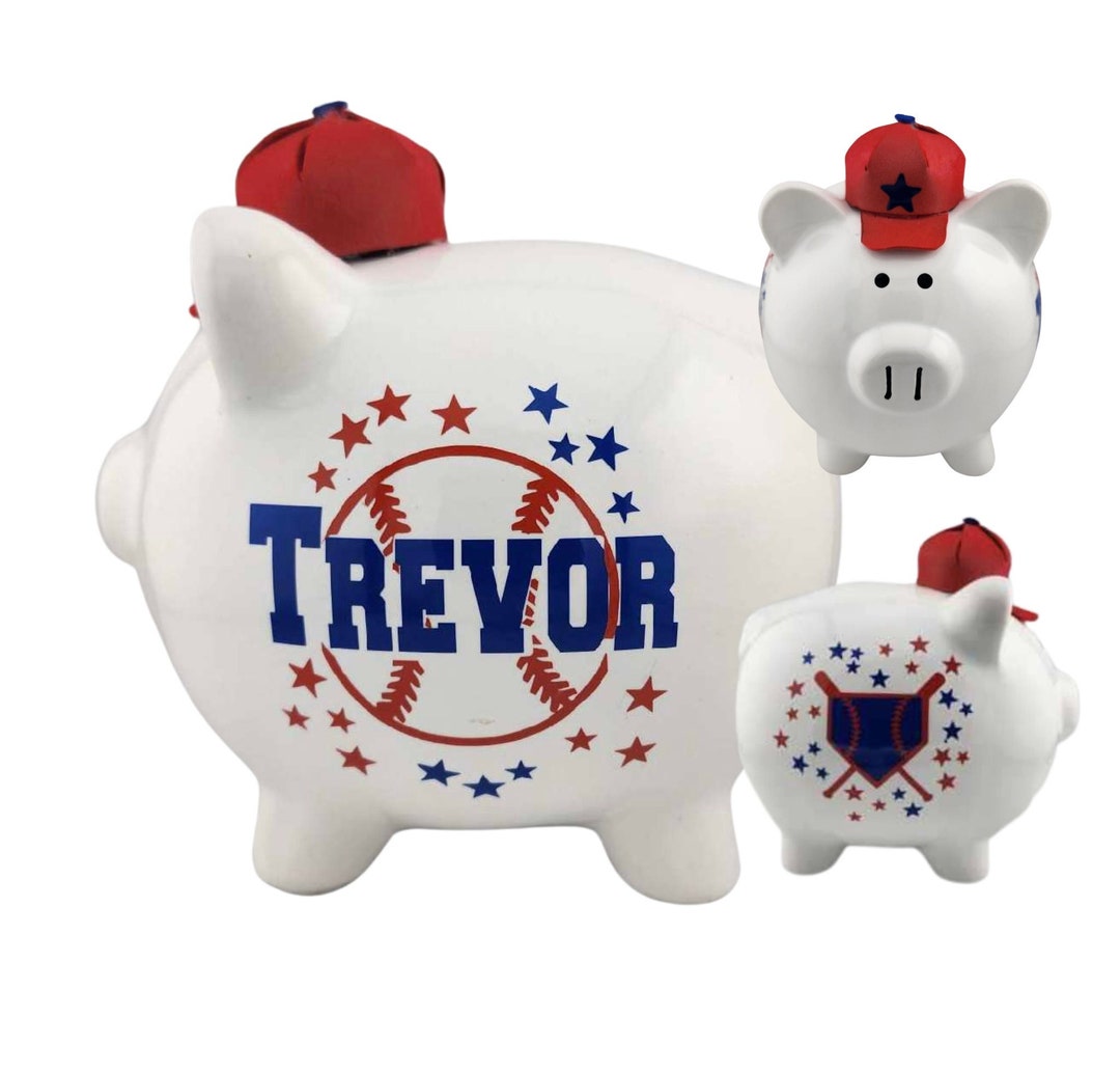 Personalized Large Baseball Piggy Banks for Boys, Piggy Bank, Sports ...