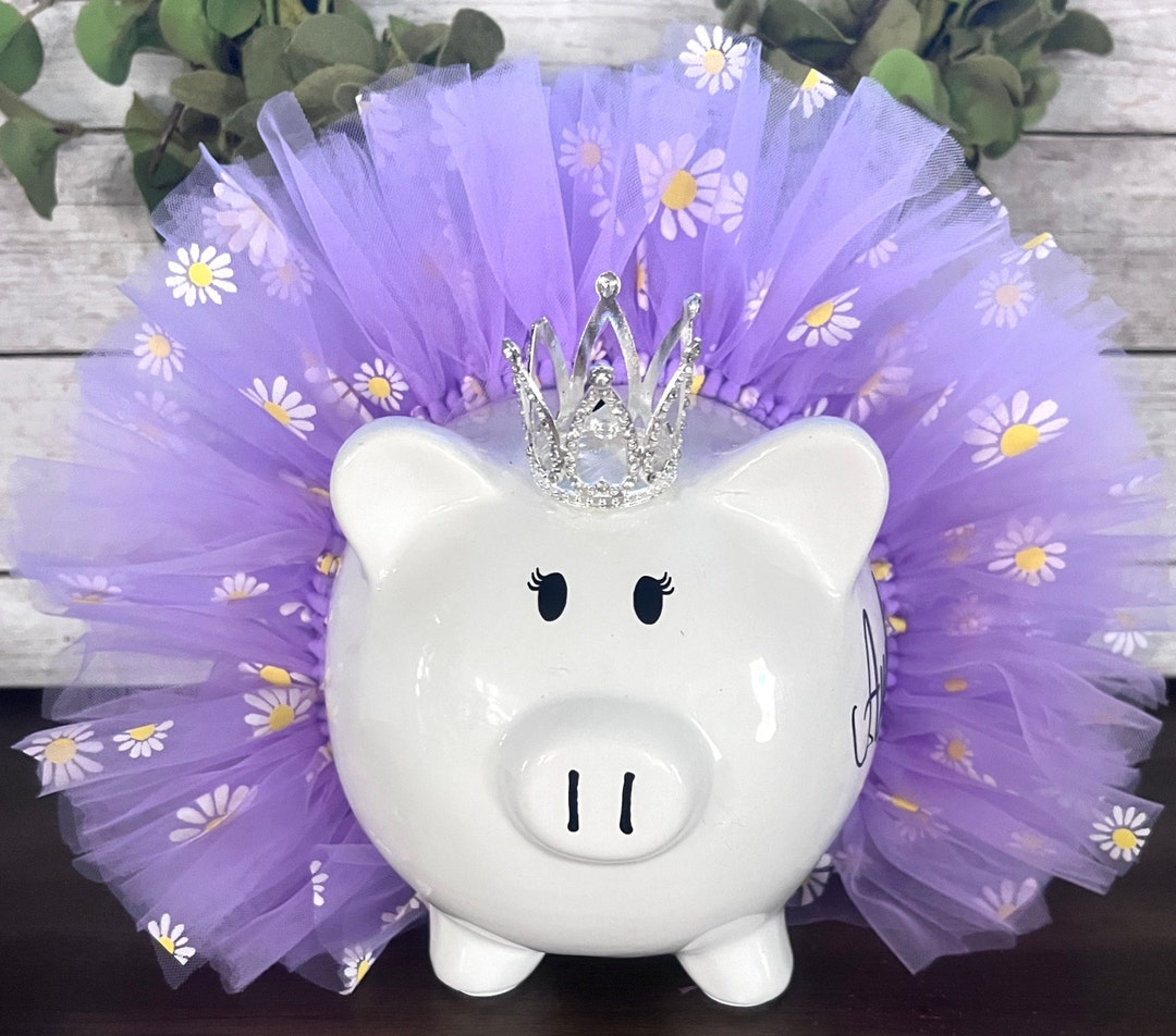 Large Personalized Daisy Themed Piggy Bank,piggy Banks for Girls,dancer ...