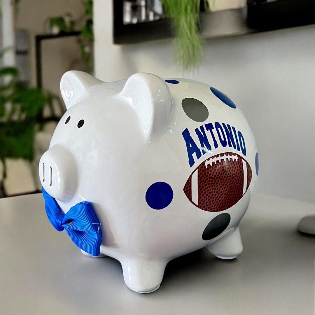 Personalized Football Banks for Boys, Kid Banks, Piggy Banks, Football ...