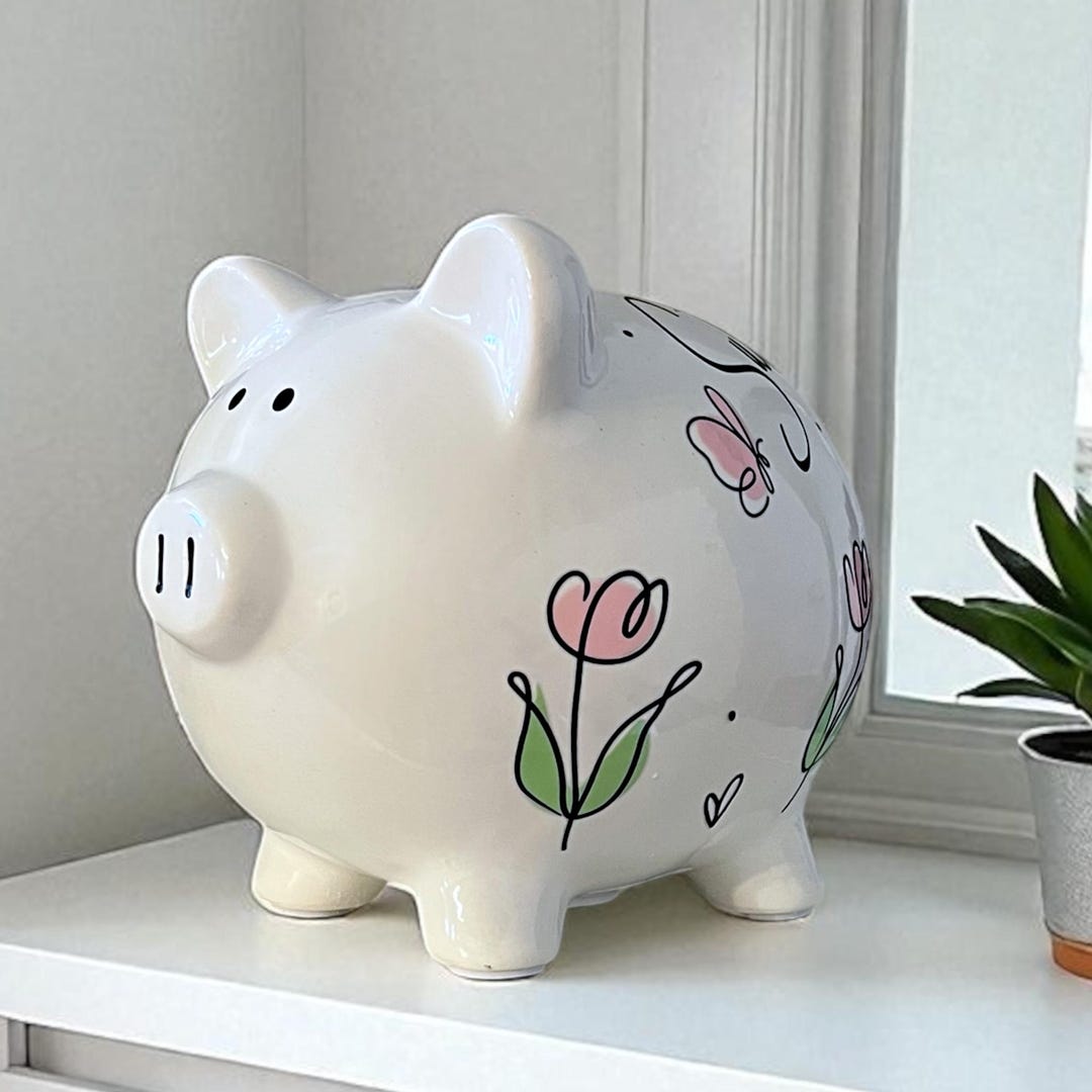 Personalized Tulip Flower Piggy Banks for Girls, Banks for Girls, Girl ...