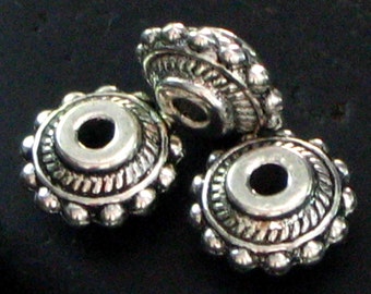 Round Pewter Etched Sphere Spacer Beads Set of 24 - Etsy