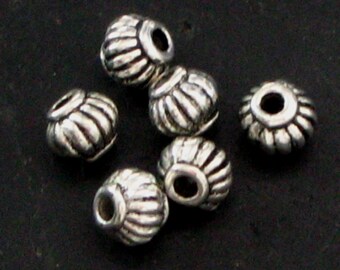Round Pewter Etched Sphere Spacer Beads Set of 24 - Etsy