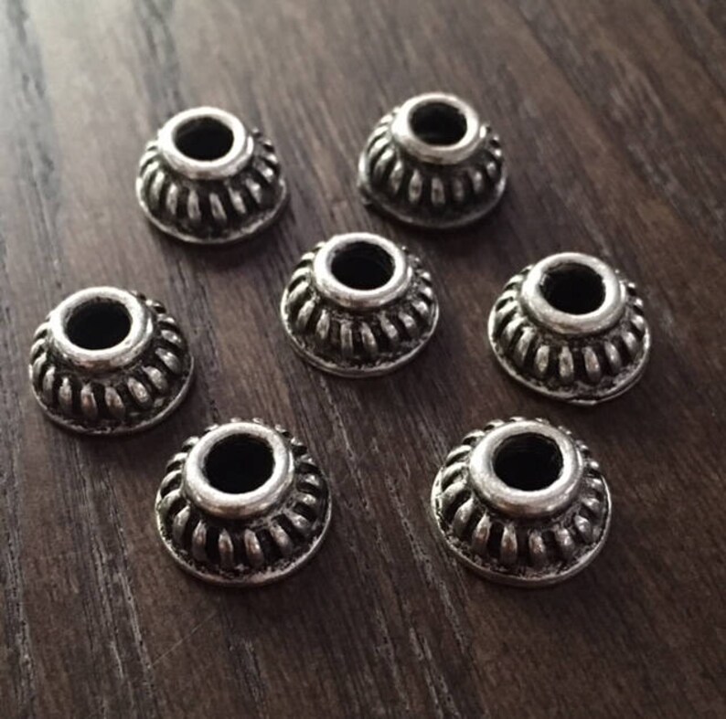 Larger Hole Round Pewter Bead Cap With Twisted Detail - Set of 24 - Etsy