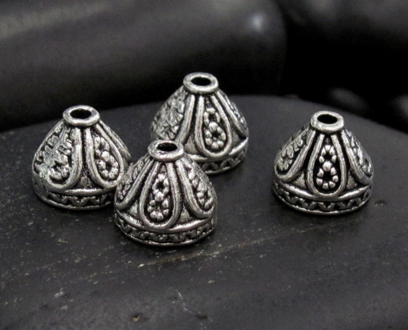 Ornate Burnished Pewter Cone Bead Cap Set of 25 - Etsy