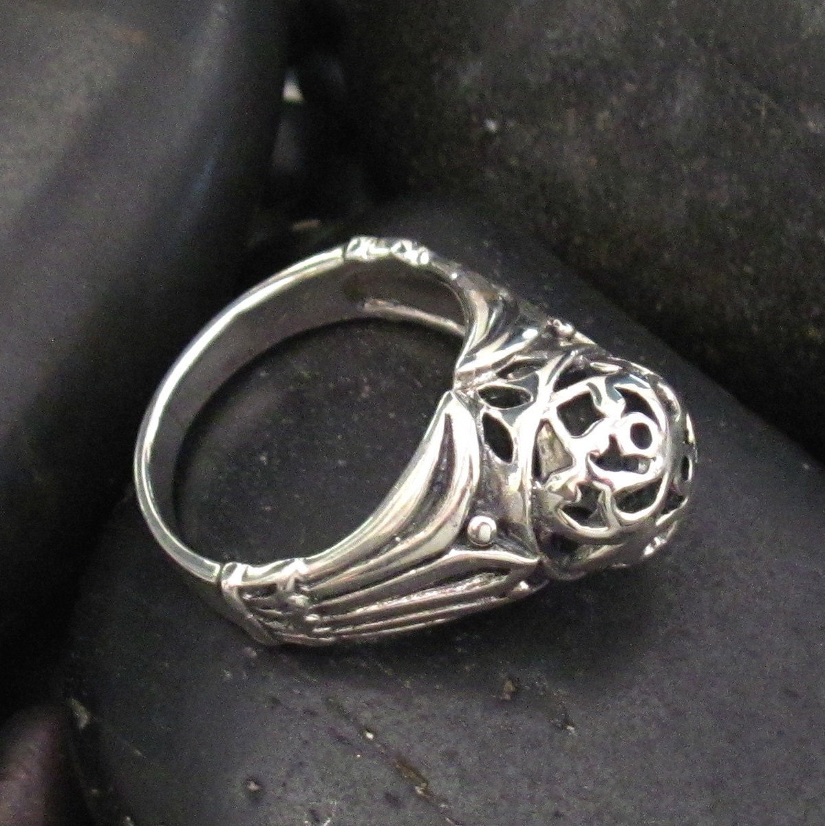 Unique High Dome Open Cagework Bali Style Ring in Sterling - Etsy