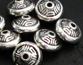 Round Pewter Etched Sphere Spacer Beads Set of 24 - Etsy
