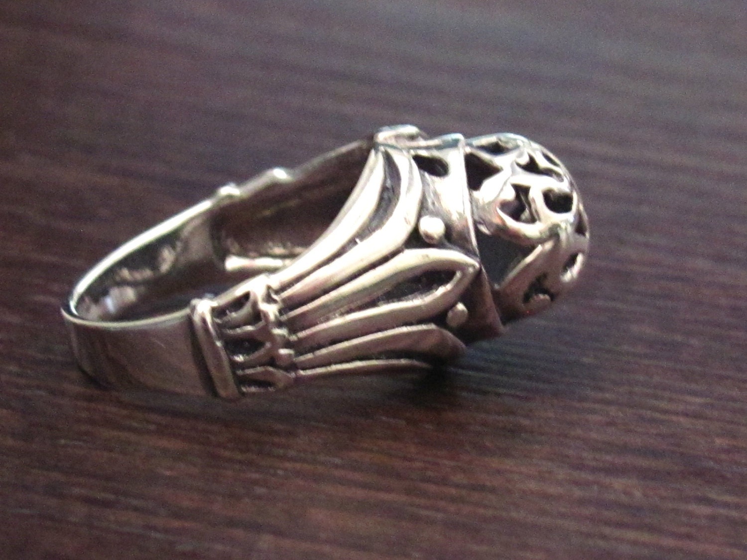 Unique High Dome Open Cagework Bali Style Ring in Sterling - Etsy