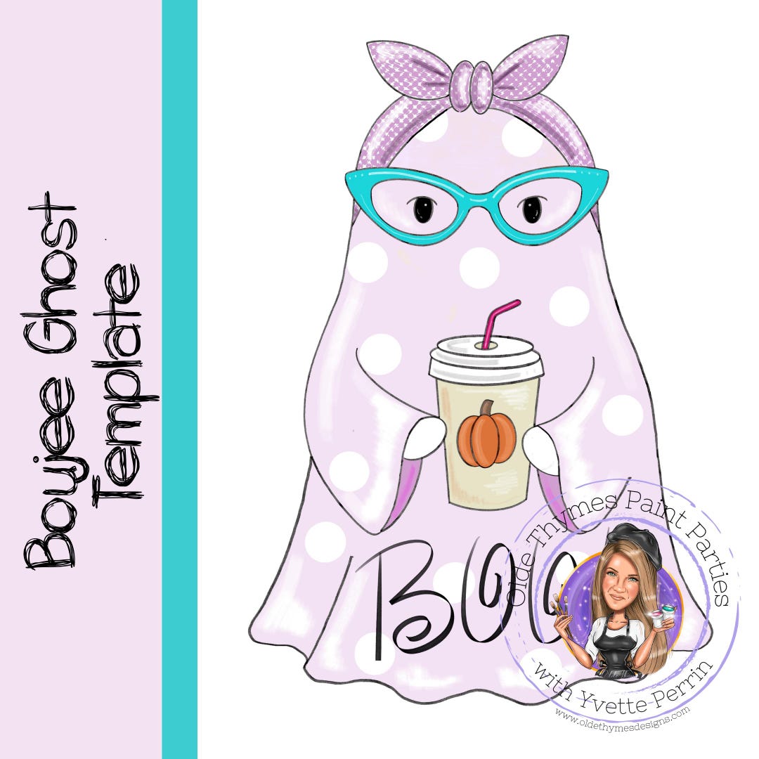 TEMPLATE: Boujee Ghost Door Hanger Template, Fall Halloween Decor ...