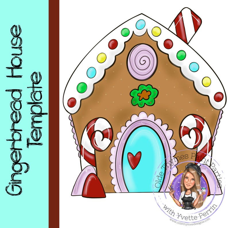 Gingerbread House Door Hanger Template (digital Download) - Etsy