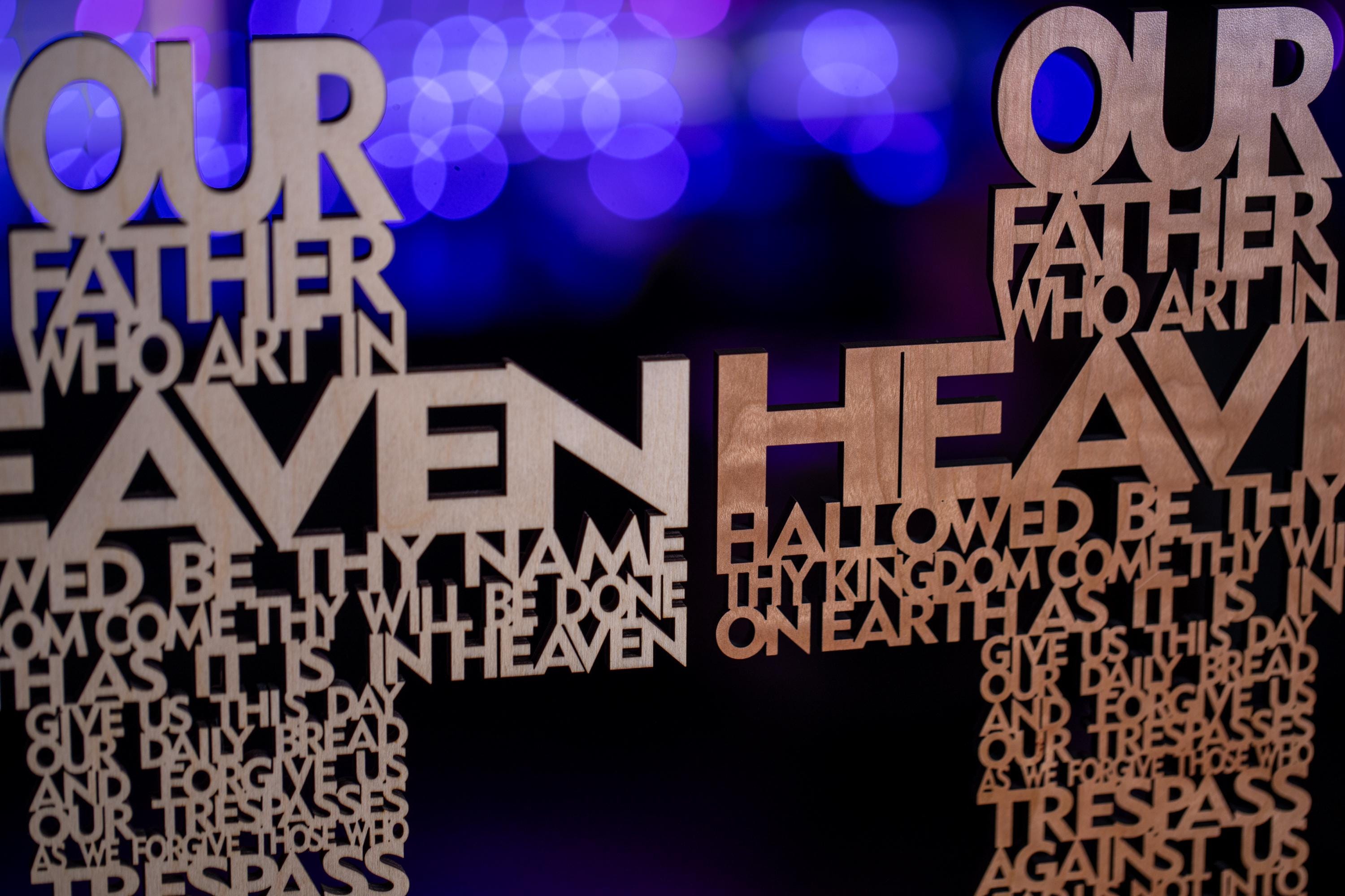 The Lord's Prayer Jesus Cross Wood Sign Our Father Who Art in Heaven ...
