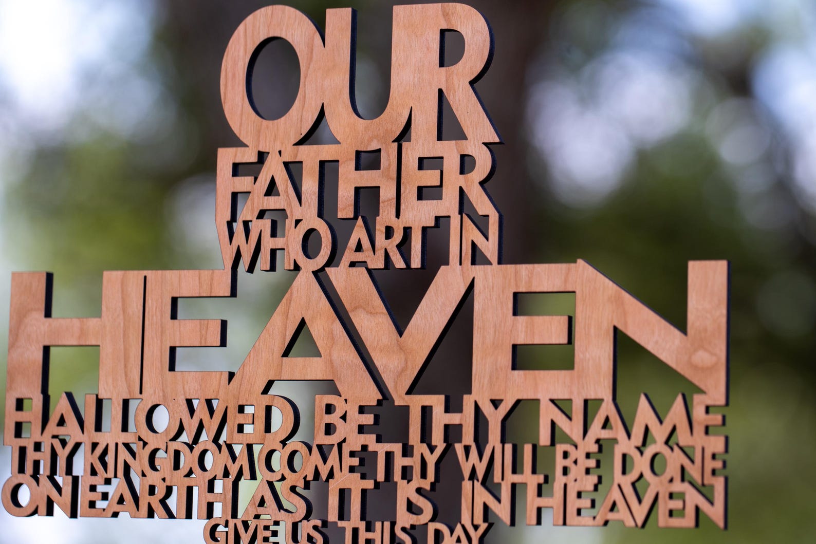 The Lord's Prayer Jesus Cross Wood Sign Our Father Who Art in Heaven ...