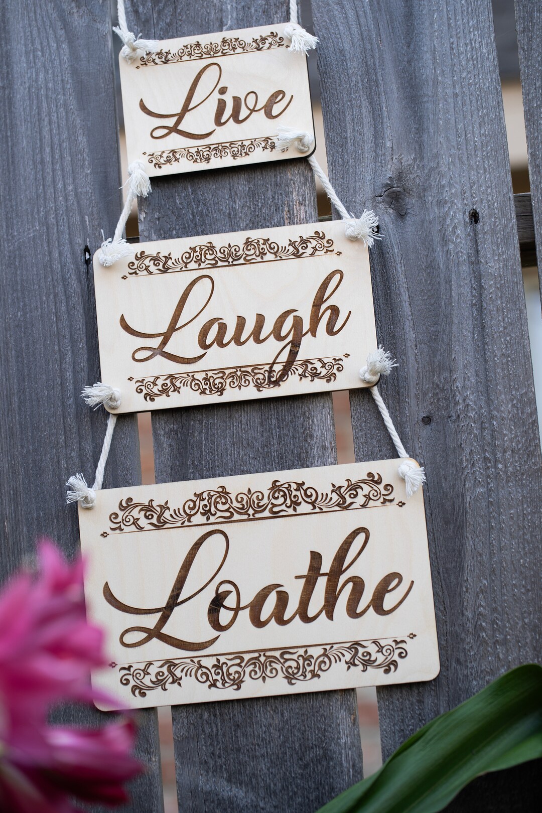Live Laugh Loathe Funny Sign Sarcastic Home Decor Live Laugh Love ...