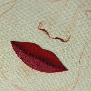 Red Lips Fabric Painted Journal - Notebook - Diary - Sketchbook ...