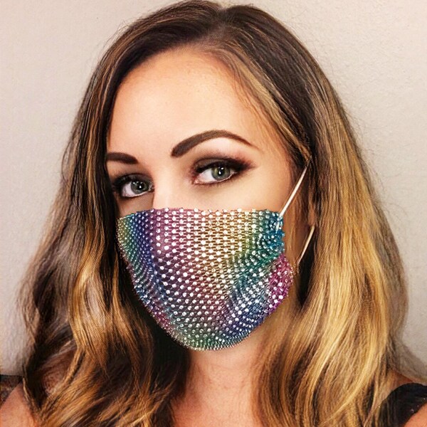 Rhinestone Mask - Etsy