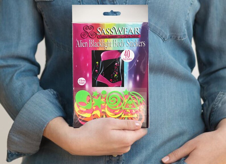 Blacklight Alien Space Body Stickers Rave Accessories Neon - Etsy