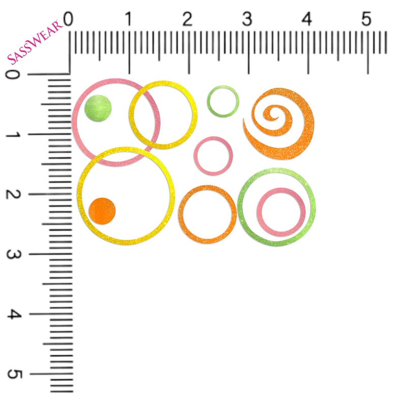 Spirals and Circles Neon Glow Body and Face Stickers, Neon, Glow Party ...