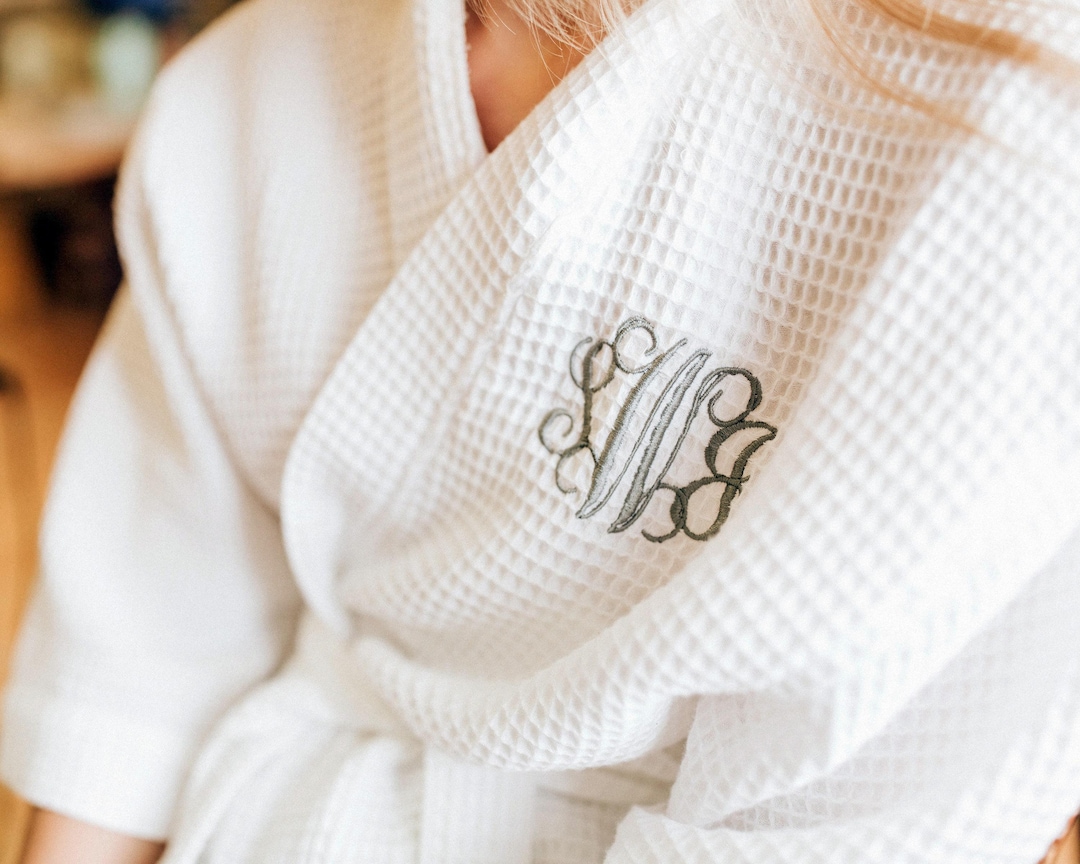 Monogrammed Cotton Waffle Robe - Spa Party Robe - Bridesmaid Gift ...