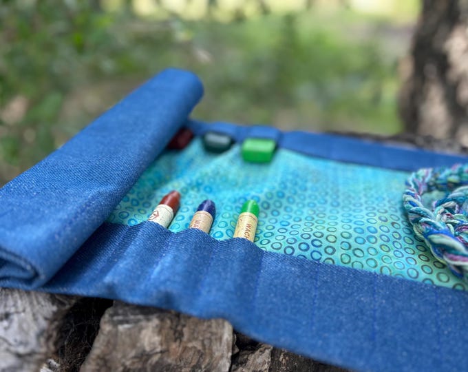 Waldorf Crayon Roll, Pockets for 18 Sticks and 18 Blocks (36 Pockets ...