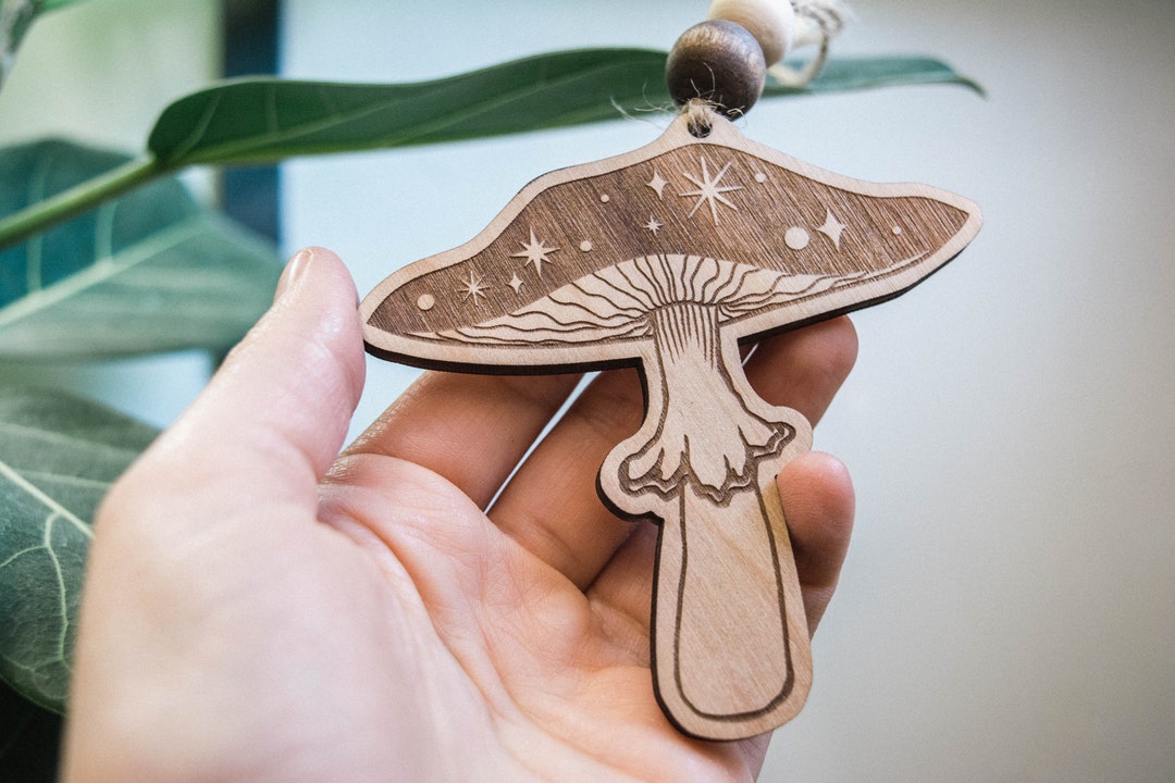 Magic Mushroom Ornament Wooden Christmas Tree Decor Yule Solstice Gift ...