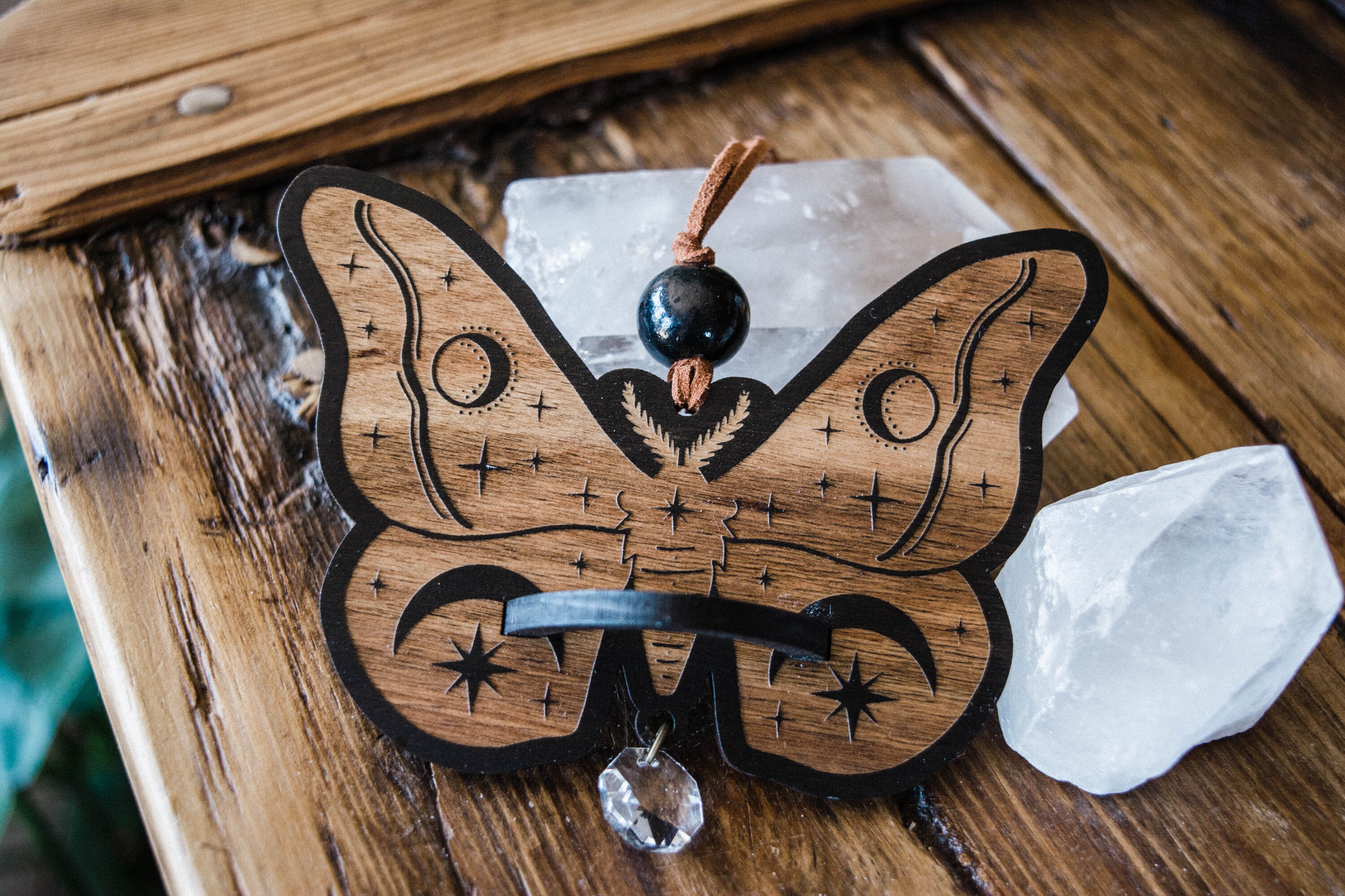 Celestial Moth Hanging Airplant Holder Ornament Wall Hanger Stars Moon ...