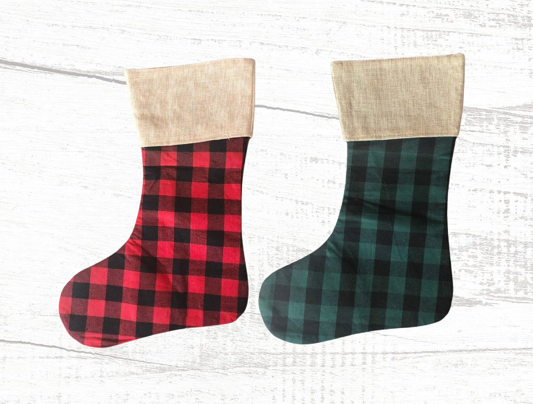 Personalized Christmas Stocking | Buffalo Plaid | Custom Stocking ...