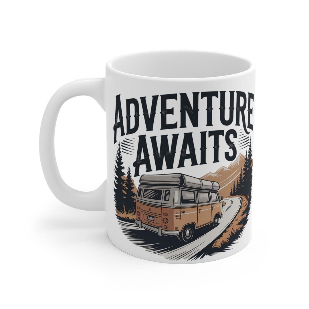 Adventure Awaits Camper Van Mug | Road Trip Scenic Coffee Cup - Etsy