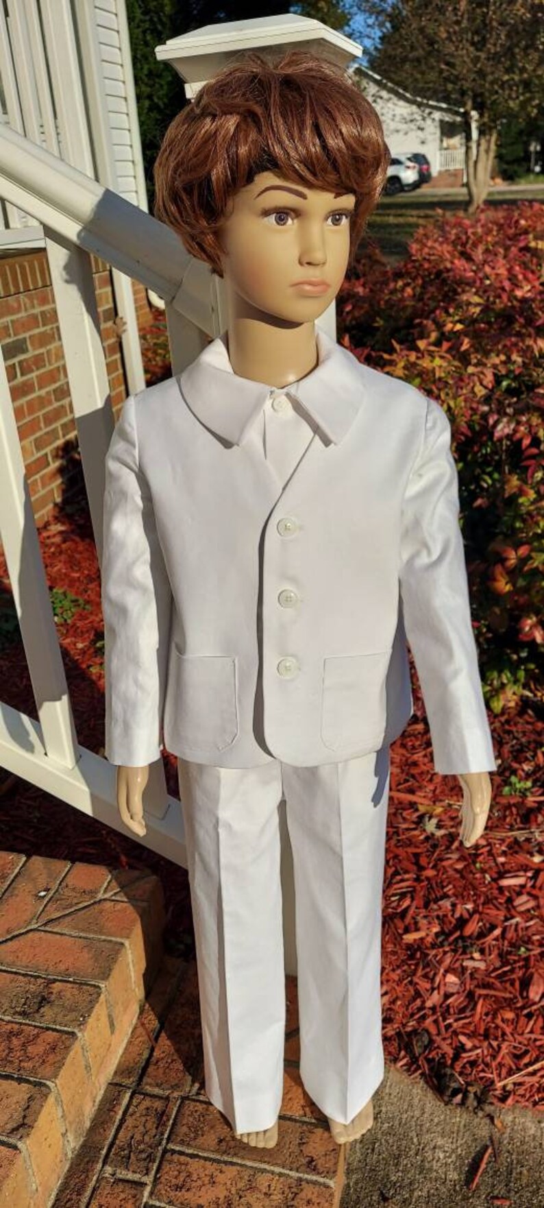 Classic Linen Blend White Eton Suit - Etsy