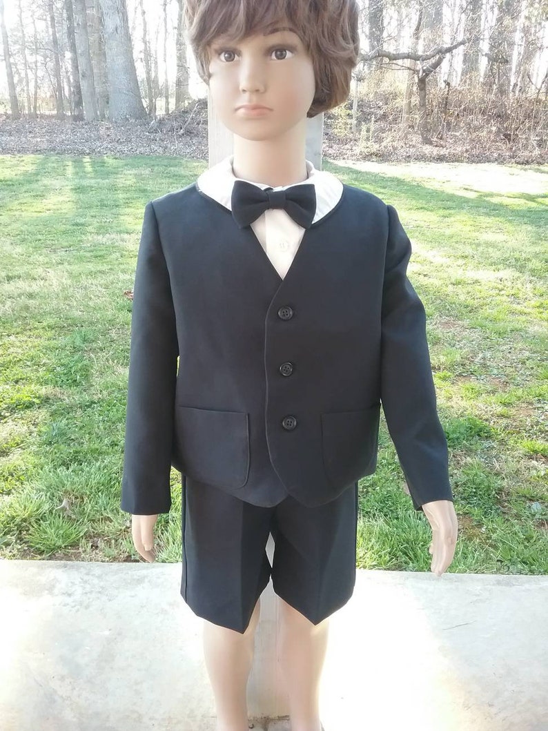 Black poly suiting eton suit weddings | Etsy