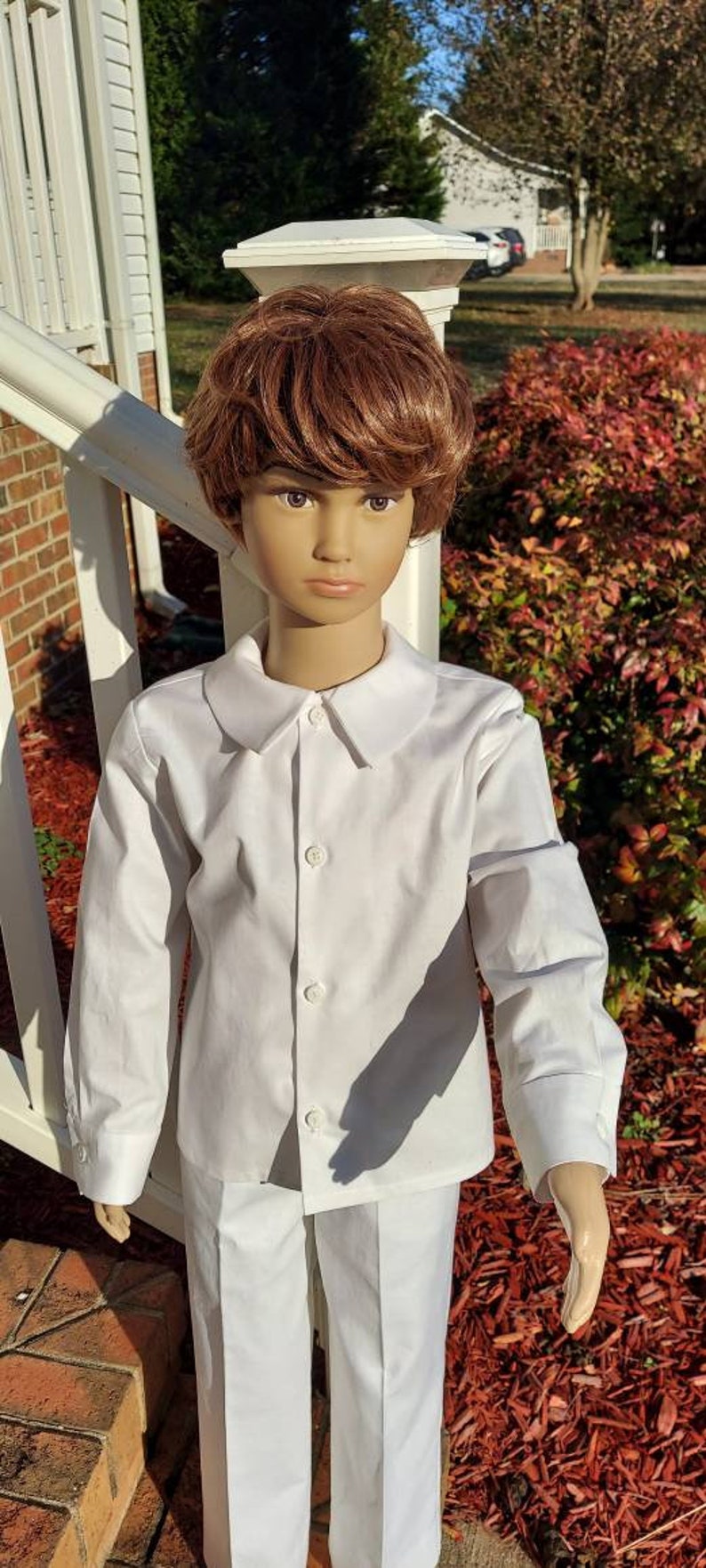 Classic Linen Blend White Eton Suit - Etsy