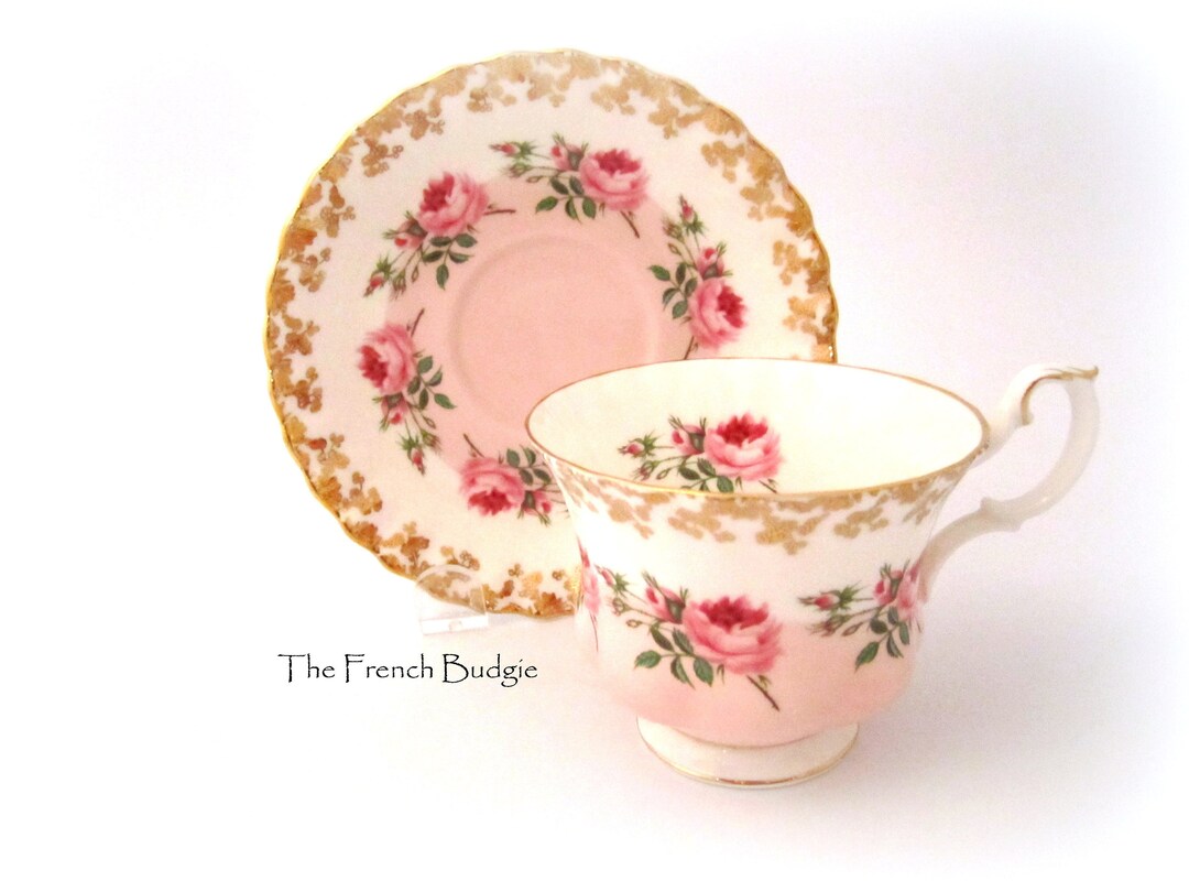 Royal Albert Pink Roses Vintage Teacup and Saucer Set Made in ENGLAND ...